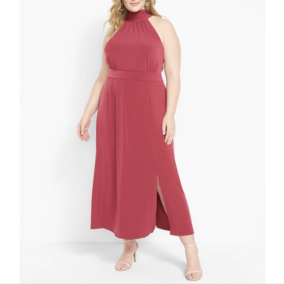 Lane Bryant | Dresses | Lane Bryant Anemone Tiehalter Neck Maxi Dress ...